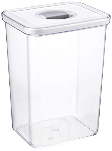 transparent/2.7L/H-5859・パッケージ個数:1・サイズ(約):幅160×奥行130×高さ220mm・本体重量(約):380g・材質:本体/AS樹脂(耐熱温度80度、耐冷温度-20度)、ふた・つまみ/ABS樹脂(耐熱温度8...