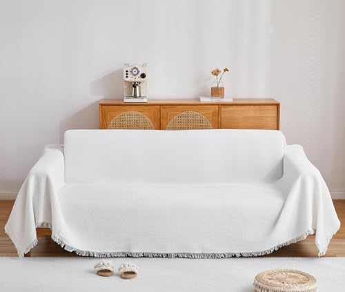 北欧風D (ワッフル 生地 ・ホワイト)/180*300cm/3人掛け/-・Color:D (ワッフル 生地 ・ホワイト)Size:180*300cm/3人掛け・?サイズ、素材：130*180cm(1〜2人掛け）、180*230cm（2人掛...