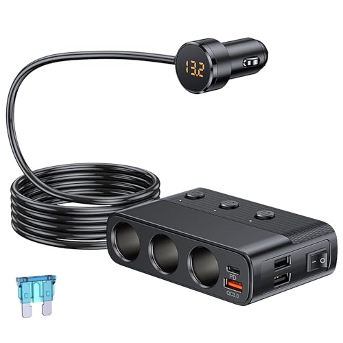 パッケージ個数:1・PD+QC3.0＆USBポート4口搭載シガーソケットには2つのUSBポート（最大3.4A）+QC3.0充電ポート（3.0A）+PD30W充電ポートが搭載し、複数なデバイスが同時に急速充電できます。シガーソケット 充電器 ...