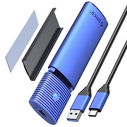 ブルー NVMe/-/NVMe-ブラック・Color:ブルー NVMe・携帯性と耐久性超スリムなアルミニウムケースにより、SSD ケースは持ち運びで耐久性があり、旅行に最適です。 10Gbps USB C to C ケーブルを使用すると、デ...