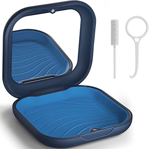 マットタイプ紺+マットタイプ/-/XL-0008・Color:紺+マットタイプ・パッケージ個数:1・? 持ち運び・使いやすい マウスピース ケースのサイズは8.8 x 8.8 x 2.5 cmとコンパクト。重さ:70g。ポケットやバッグに入...