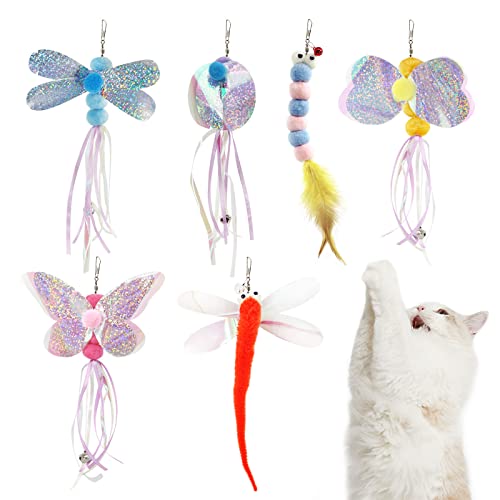 猫じゃらし-/用昆虫/-・Size:用昆虫・猫のおもちゃ：チョウチョ/ミツバチ/トンボ2/甲虫/毛虫の虫のように作り、ヒラヒラキラキラする感じと、しっかり猫たちは食いつきます。猫に無害な材質を使用しており、健康を維持するのに、最適な猫おもち...