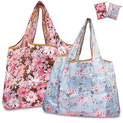 ピンク＆グレー 桜柄（2枚組）/XL/-・Color:ピンク＆グレー 桜柄（2枚組）・パッケージ個数:2・?2個入り＆大容量＆耐荷重★2個入り ★耐加重20kg、折り畳み11cm×14.5cm、広げると50×67cm（持ち手部分 約27cm...