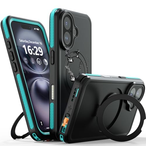 ブルー/-/-・Color:ブルー・IP68防水認証取得iPhone 16 専用の完全防水防塵ケースです。最高防水レベルのIP68認証を取得し、水深さ2Mの水中に1時間まで水没でき、さらに水中撮影でも対応出来ます。防水機能だけでなく、砂・ホ...