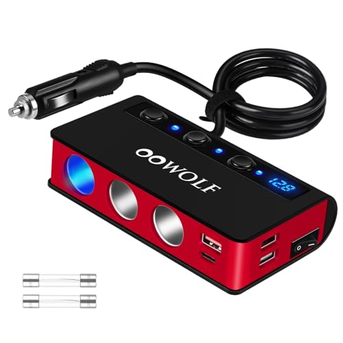 -/QC3.0+USB C(黒+赤)/LM-JP-CC04R・Size:QC3.0+USB C(黒+赤)・パッケージ個数:1・Quick Charge 3.0増設シガーソケットQC3.0を含む4つの急速充電USBポート「QC3.0給電ポート...