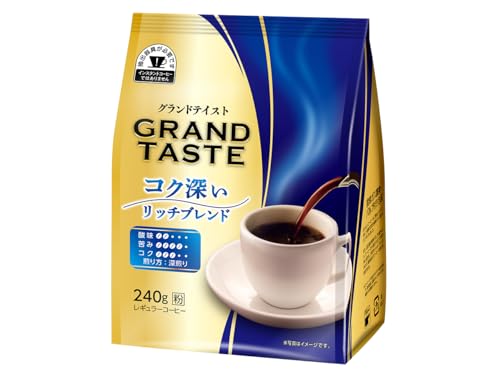リッチ 240g・Style:リッチ 240g・パッケージ個数:1・原材料：コーヒー豆・商品サイズ(高さx奥行x幅):17.5cm×8cm×13cm商品紹介 キーコーヒー グランドテイスト コク深いリッチブレンド 粉 (FP) 240g 原...