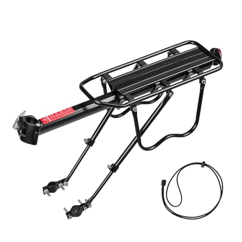 黒い/-/-・超耐荷自転車キャリア積載量50kgで、大きな荷物を積むことができるために強力なポイントを採用します。ロープ付き。ロープは弾力性があり、使いやすく、荷物をしっかり固定することができ、長距離の移動や悪路走行時などの荷物の脱落を防ぎ...