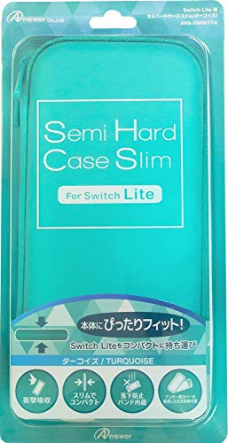 Switch Lite用 セミハードケース スリム ターコイズターコイズ/-/ANS-SW087TQ・Color:ターコイズ・パッケージ個数:1・衝撃に強く、軽いEVA素材を採用！Switchをガッチリ守るセミハードケース！・EVA素材を採...