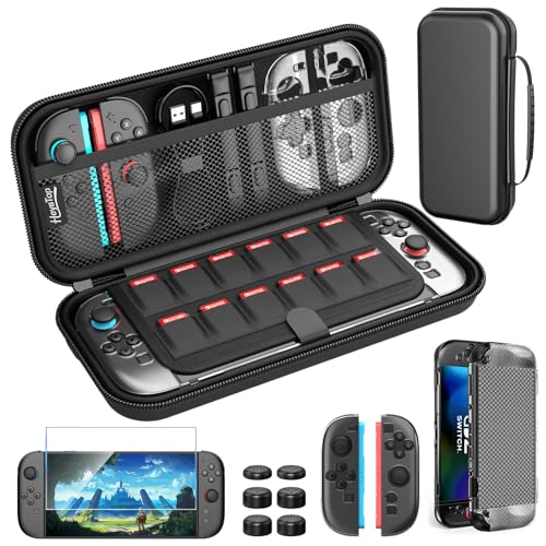 switch2Black/バッグセット/switch2 cover-ST・究極の4in1フルセット・全面保護大切な本体を360度守り抜く、Switch 2 ケース、PC格子柄カバー、9Hガラスフィルム、親指キャップの豪華4点セットです。個別...