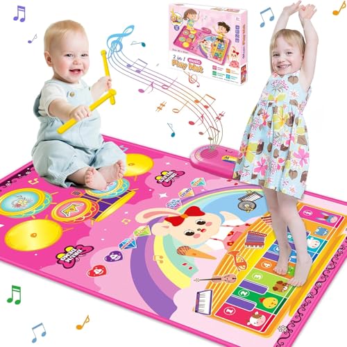 2in1 ピンク/-/-・Color:2in1 ピンク・3in1ピアノマットおもちゃ：この革新的なピアノマットは、ピアノ、ドラム、そしてシンセサイザーの 3 つのモードを完備しています。ピアノモードでは 8 つの鍵盤があり、7 種類のクラシ...