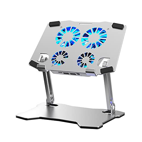 人間工学・シルバー 通常 X16・四つ冷却ファン長時間の使用や夏場の使用によって、タブレットの温度上昇をしっかり抑えて、熱から大切なタブレットを守り、フリーズ、スピードダウン、バグ等の不安を低減してくれて、MeettoSKY冷却スタンドは二...
