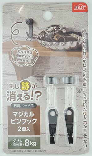 ピンフック・ブラック 4-60・・Color:ブラックPatternName:単品・製造国:日本・刺し跡が消える! ・画鋲感覚で簡単取り付け。・カレンダーや時計を掛けるのに最適なフック。・耐荷重:8kg説明 大人気マジカルピンフックに新商品...