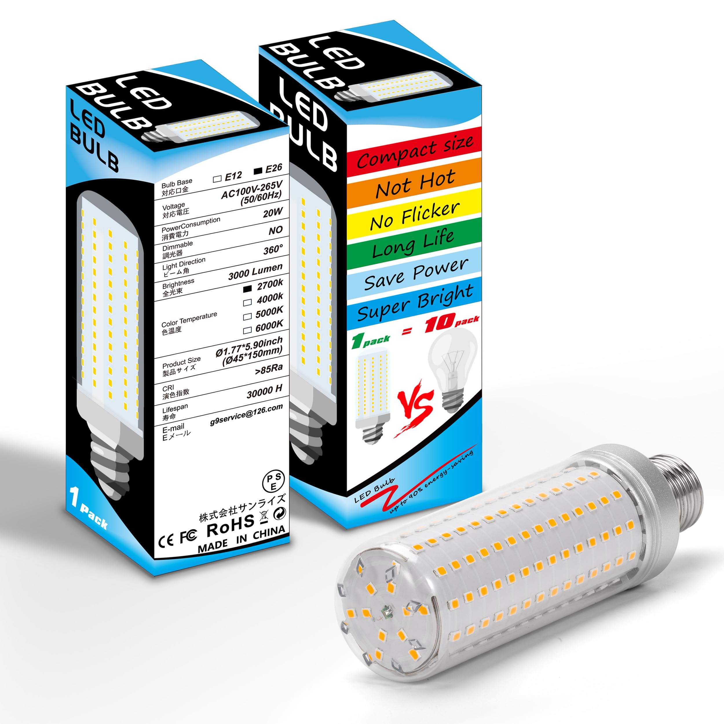・2700k電球色 20w（200w形相当） BL-DA60-XW・・Size:20w（200w形相当）Color:2700k電球色・?軽量・スーパーミニ設計LED電球 E26 LEDコーンライト?消費電力：20W（200W-250W形相当...