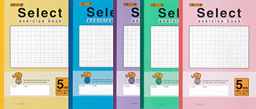 色込/-/EH-5-5・パッケージ個数:1・ノートサイズ B5(W179xH252mm)・罫線 5mm方眼罫・ページ数 30枚・冊数 5冊セレクト学習帳のカラー表紙ノートです