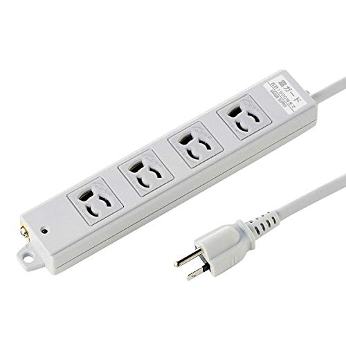 4個口ホワイト/4個口/TAP-K4SP-3・Style:4個口・パッケージ個数:1・雷ガード機能付きです。雷サージによる機器の損傷から守ります。電源ライン間、電源-アース間両方に耐サージ機能を搭載しています。・雷ガードが作動しているか確認...