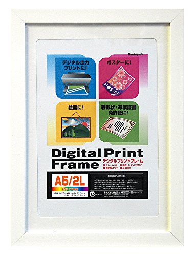 木目調ホワイト/A5/フ-DPW-A5-W・Size:A5Color:ホワイト・パッケージ個数:1・フレーム外形寸法:242x180x13mm、収納用紙寸法:210x148mm規格:A5判/2L判(マット使用時)・本体重量:210g・材質:...