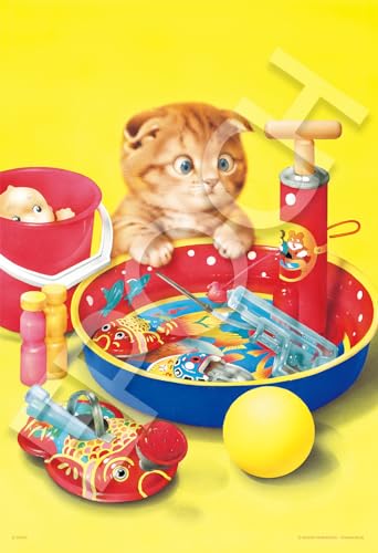 300ピース水遊びの子猫/小/28-039s・Color:水遊びの子猫Style:300ピース・完成サイズ：26×38cm　対応パネルナンバー：3・小学館「ビッグコミックオリジナル」の表紙でお馴染み！イラストレーター・村松誠による、水遊びを...