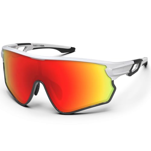 モダングロッシーホワイト/グラデーションレッド/-/-・Color:グロッシーホワイト/グラデーションレッド・高TAC材料: すべての偏光レンズは高破砕防止TAC材料で作られており、十分に耐久性があり、長期的に着用することができます。軽量な...