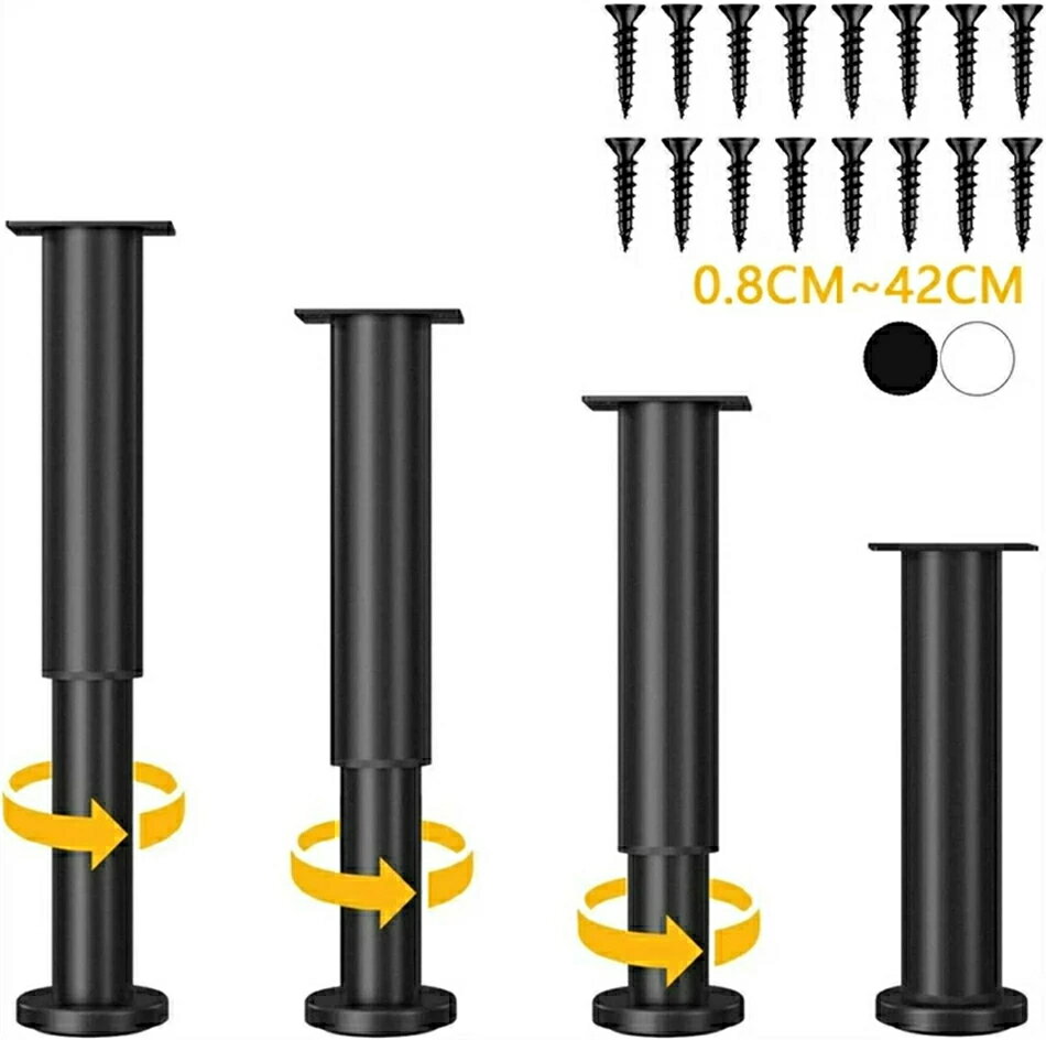 【高さ調整可能・内部構造改良】 25cmから42cmまで調整可能なテーブルの脚で、あらゆる家具に対応します。また、内部構造が改良され、より安定して揺れにくくなっています。回転させるだけで高さを調節し、凹凸がある地面に合わせて自由に高さ調整し...