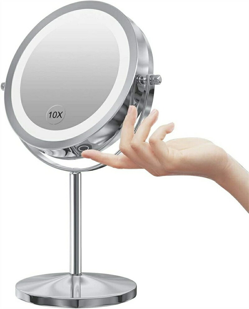 メーカー希望小売価格はメーカーサイトに基づいて掲載しています 【等倍鏡＆10倍鏡付き】両面鏡。一面は10倍拡大鏡、メイクする時に顔をクローズアップしてよく見える、視力の悪い方でも眼鏡無しで上手に使える。一面は同倍鏡、顔をクリアに映れる。ご希...