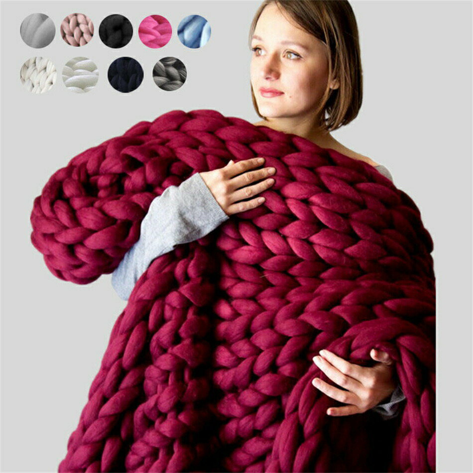 【商品内容】 ブランケット 【素材】 アクリル 【サイズ】80*100cm /100*120cm /120*150cm 【カラー】（写真をご参照） 注意書き（購入前に必ずご確認ください） ※極太ニットにつきましては、綿上の毛糸のため、使用は...