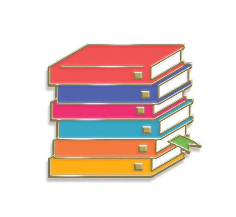 アウト・オブ・プリント EMILY HENRY / BOOK STACK ENAMEL PIN ・Brass with Black nickel finish - 真鍮ニッケルメッキ仕上げ ・Weight of set: 0.15 ounc...