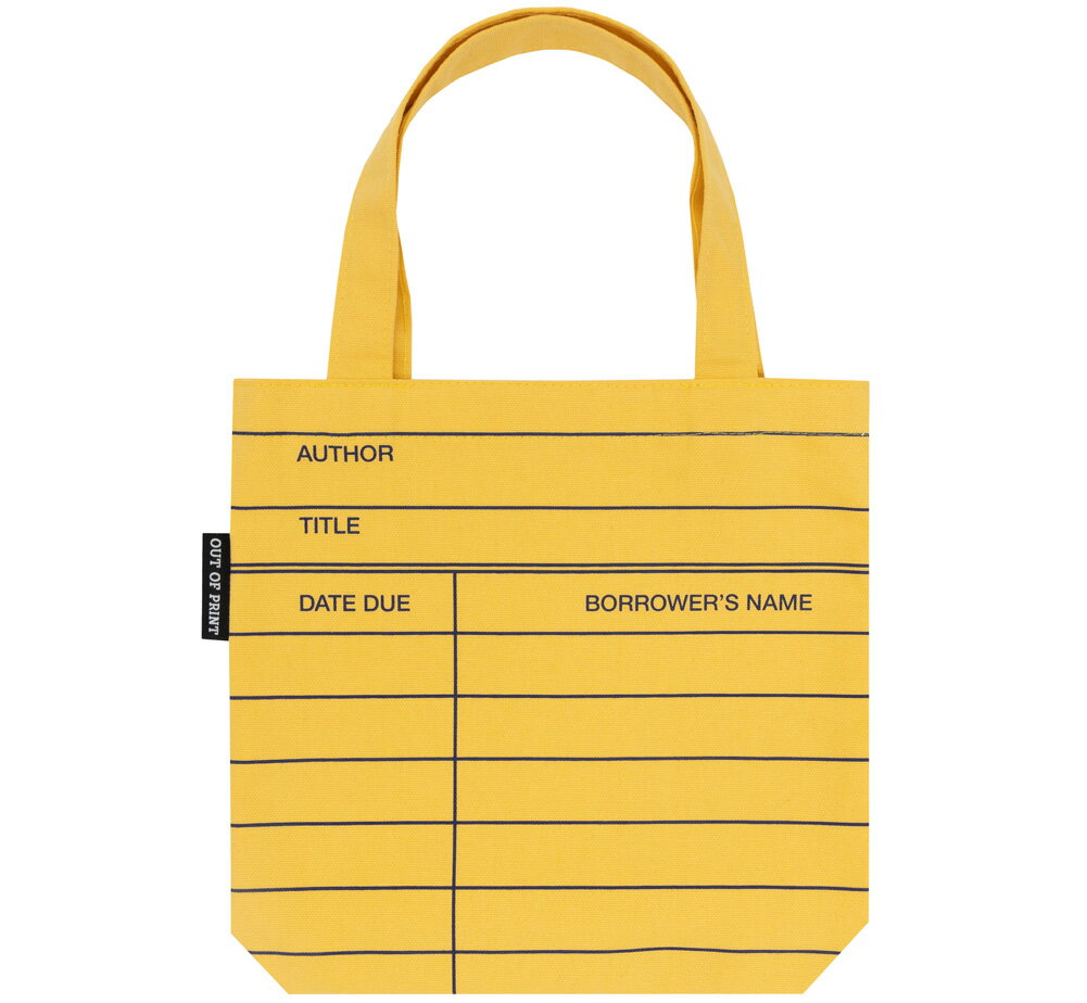 アウト・オブ・プリント LIBRARY CARD MINI TOTE BAG Out of Print オリジナルデザイン 図書館の貸出カードをモチーフにしたミニトートバッグ。図書館で借りた本を家に持ち帰るのにうってつけ。 Our libr...