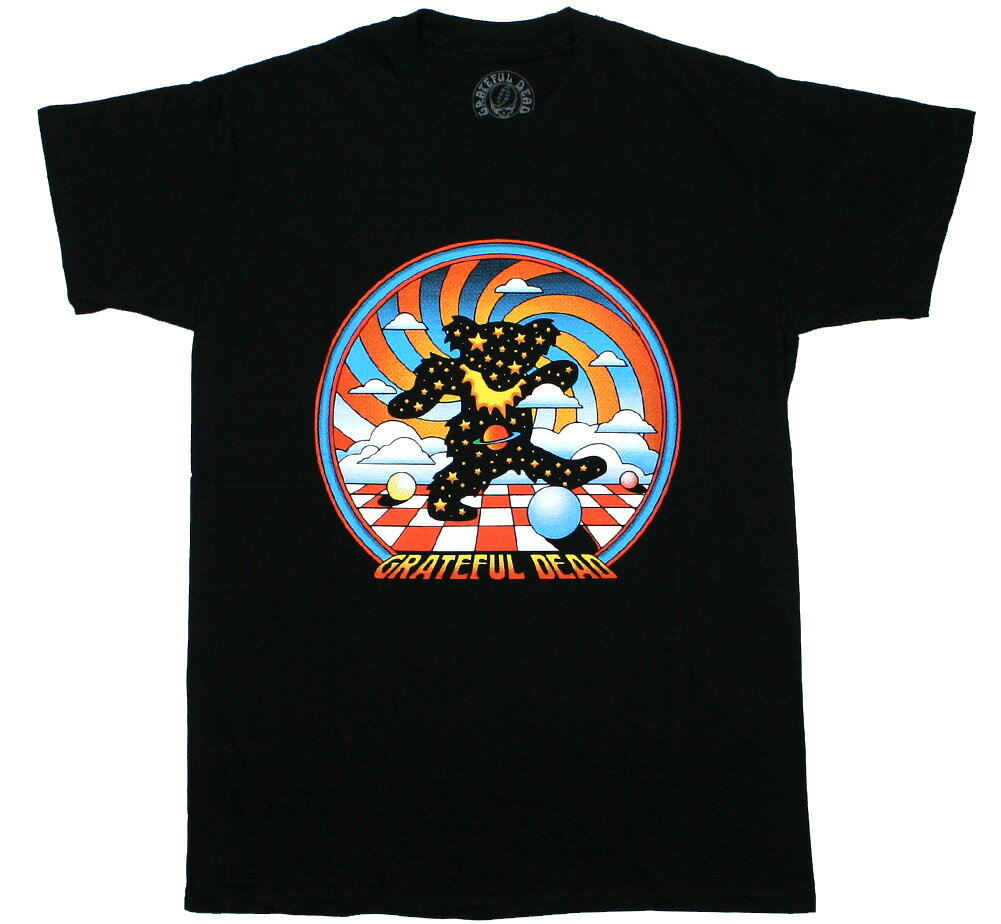 GRATEFUL DEAD / DANCING BEAR (STAR PATTERN) ・100% Cotton ・Black ・Official Licensed ・Made in UK [UNISEX] 参考SIZE 身幅 着丈 Sma...