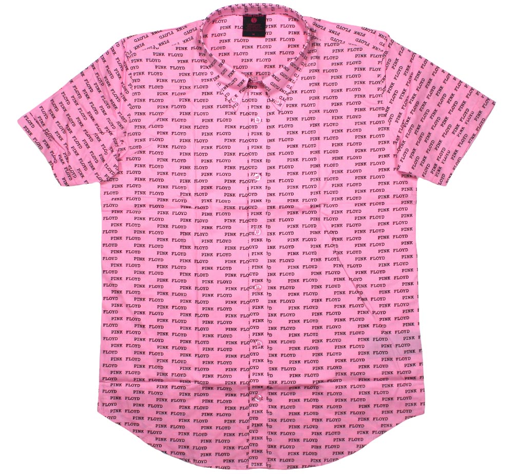 PINK FLOYD / COURIER PATTERN BUTTON DOWN SHORT SLEEVE SHIRT ・Button Down / ボタンダウン ・Short Sleeves / 半袖シャツ ・Debossed Artis...