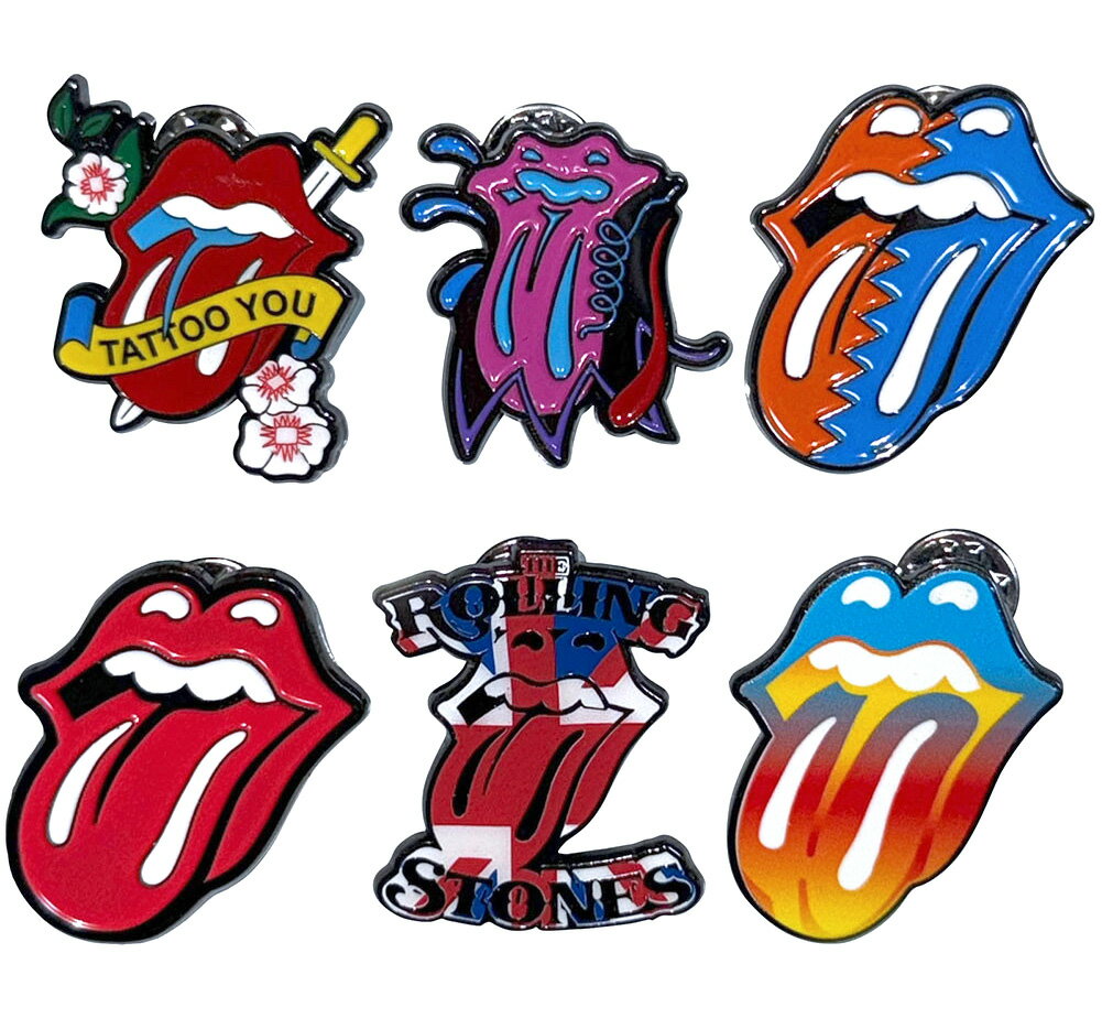 THE ROLLING STONES / TONGUES EVOLUTION PIN BADGE SET 専用ケースに収められたTongue and Lips ロゴの歴代バリエーションを集めたピンバッジセット。ケースはマグネット式のフラップ...