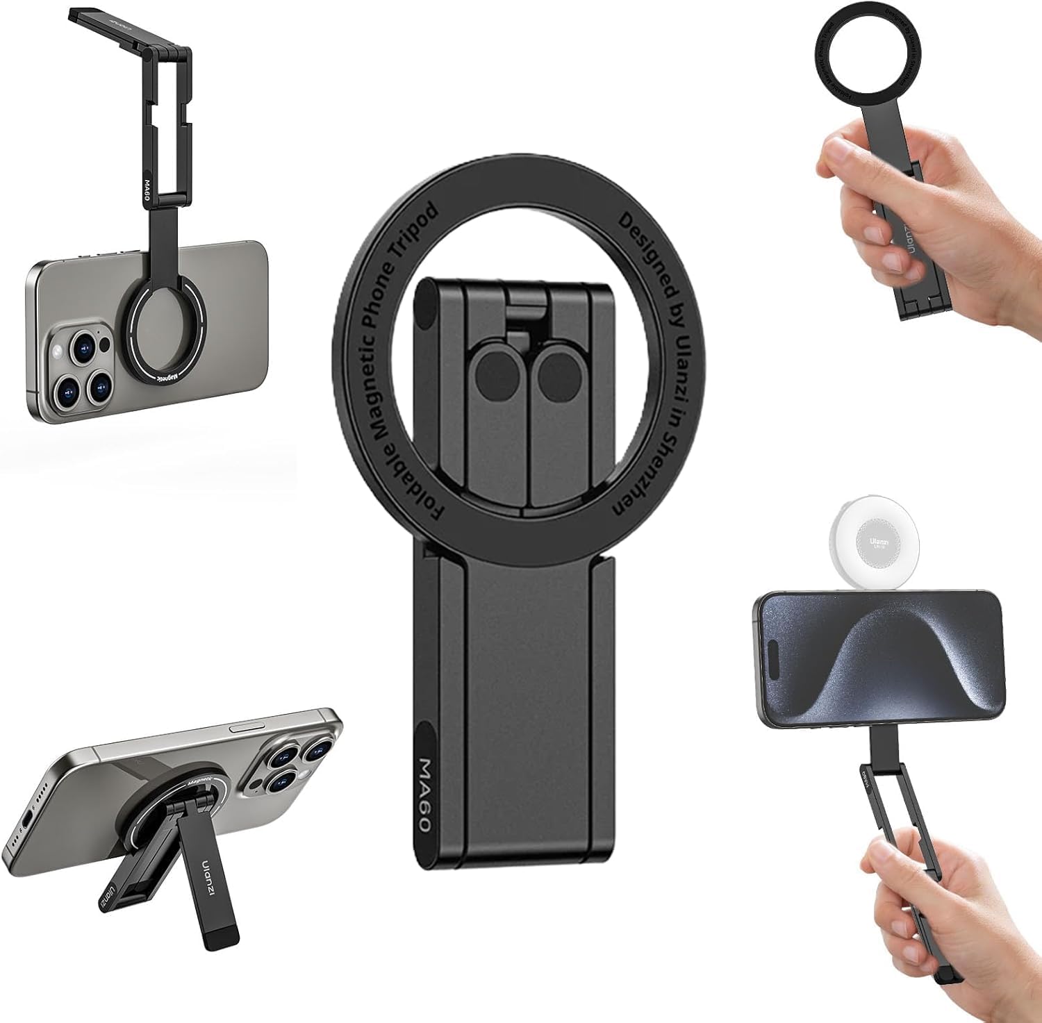 【超強力磁力で抜群の安定感】スマートフォンをしっかり固定。片手で0.1秒で簡単に着脱でき、安定性と安心感を両立しています。両面磁気設計を採用しており、表面はスマホを吸着、裏面はLEDライトやレンズフィルターなどアクセサリーを装着可能です。※...