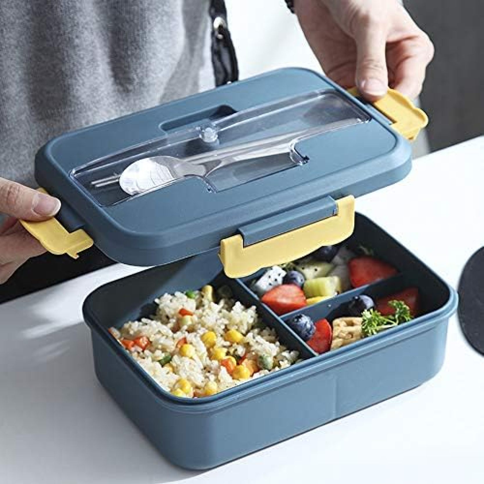 　　　 ◆◇◆売れている秘密◆◇◆ 【素材】：21×14×7cm。容量：約1000ML。1000MLの抜群な大容量がある。当弁当箱の容量は1000mlで、ちょっと大きい目タイプです。PP材料、環境保護、安全、衛生、健康的で良い品質です。マイ...