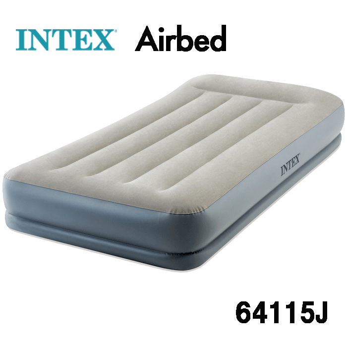 INTEX社製のエアーベッド 電動エアーポンプ付き ピローレスト形状の為、枕なしで快適な睡眠をとることができます。 ベッド内部に高強度ポリエステル繊維Fiber-Tech(TM)が数千本張り巡らされている為、体の凸凹をなぞるように包み込む体...