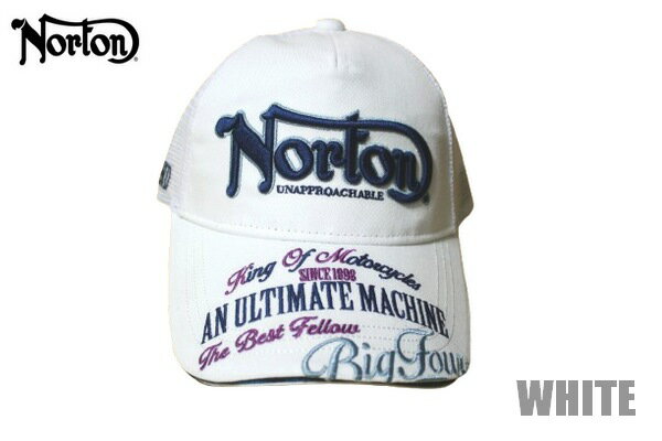 2025 SUMMER Norton 【 ノートン 】キャップ。 ホワイトボディにブルーやパープルのロゴ刺繍が映えるメッシュキャップ。 さりげなくツバ先パイピングにロゴが入っているのも嬉しい。 ロングシーズン活躍してくれそうなメッシュキャッ...