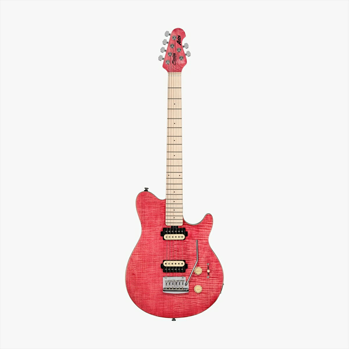 独自のボディシェイプ、左右非対称ネックとMUSIC MAN AXISの特徴をしっかりと引き継いだモデルです。2ハムバッカー、5wayセレクター、2点支持のシンクロナイズトレモロとAxis Sportsと同じく多彩なサウンドを操れる仕様にてS...
