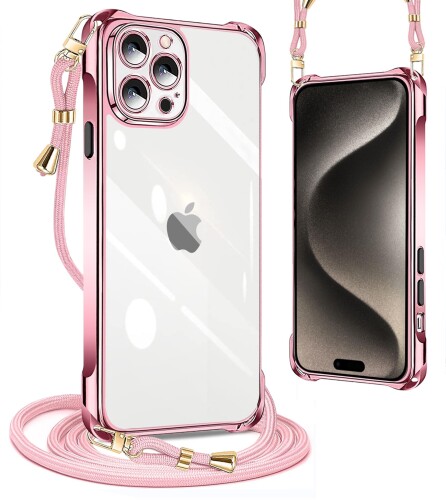 PAILAIMEN iphone 15 Pro ケース 2023年発売 クリア ネック ショルダー 耐衝撃 ストラップ付き iphone15 Pro スマホケース アイフォン15 Pro カバー 透明 TPU 薄型 軽量 スマホ シリコン ...