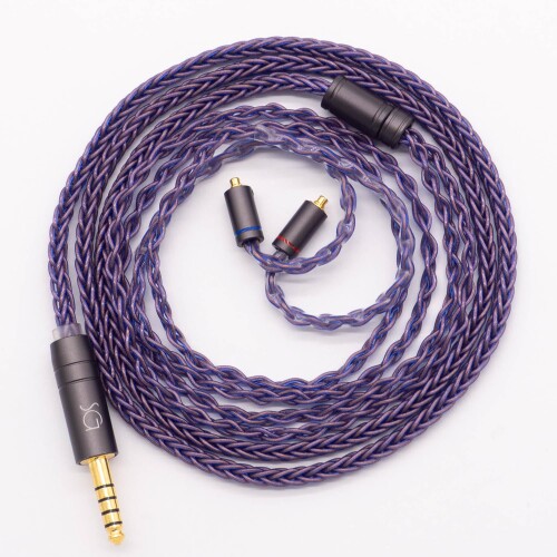 SoundsGood BlueFlame ブルーフレイム 8芯 ハンドメイドリケーブル 高純度無酸素銅 PCUHD イヤホンアップグレードケーブル バランス接続 交換ケーブル SE215 SE315 SE425 SE535 SE846 (M...