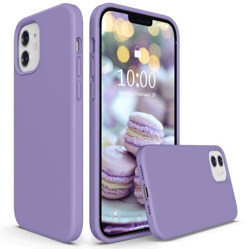 SURPHY iphone12 mini ケース シリコン,5.4インチ対応 （2020）アイフォン12 ミニ シリコンケース 耐衝撃 落下防止 防指紋 超軽量 全面保護 カバー ソフト ワイヤレス充電対応(パープル) ?【対応機種】iPh...