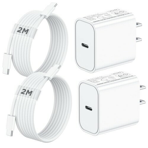 For iPhone 17/16/15 充電器 Type-C 25W PD 急速充電 PSE認証済み USB-C タイプC ケーブル 2M付き、For iPhone 17/16/15 Pro/Pro Max/Plus/iPad Pro 12...