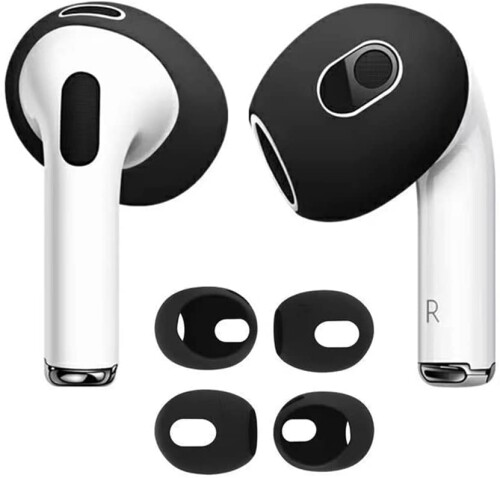 ILYAML for AirPods 3 イヤーピース シリコーン製イヤホン カバー airpods 3 落ち防止イヤーピース分離可能 遮音性/フィット感/脱落防止 ブラック 【AirPods 3 適用】当製品は AirPods 3 のみ対...