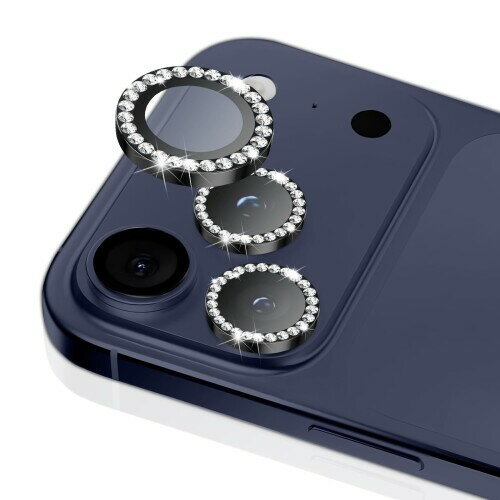 RanBluu カメラフィルム iPhone 17 Pro/17 Pro Max対応 レンズフィルム アイフォン 17 プロ/17 プロ マックス 用 キラキラ ラインストーン付き レンズ カメラカバー レンズプロテクター アルミ合金 & ...