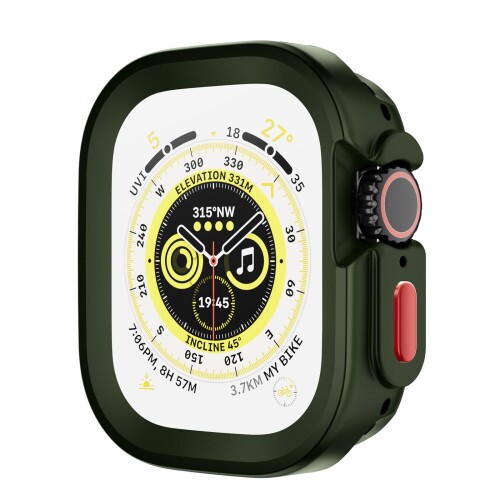 MTRRISE Apple Watch ケース 49mm 対応 落下 衝撃 吸収 簡易着脱 シンプル スリム 軽量 保護カバー アップルウォッチケース シン (49mm(Ultra/Ultra2), 深緑) 【最新デザイン】デザインはアップ...