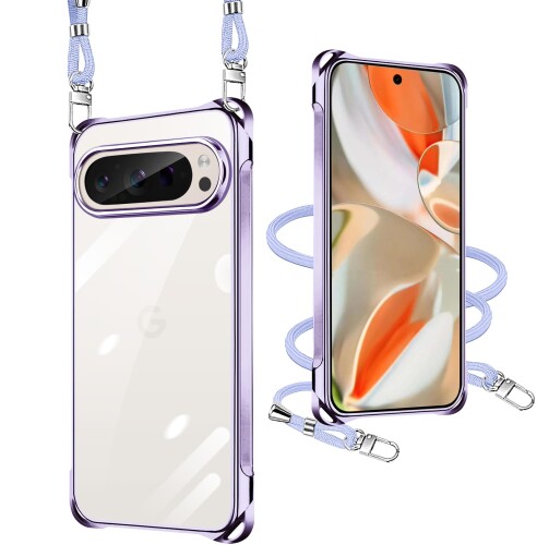 xiusiteli for Google Pixel 9 Pro XL ケース クリア ショルダー ピクセル 9Pro XL 携帯カバー 耐衝撃 全面保護 スマホケース ストラップ付き 肩掛け 斜めかけ 縄掛けケース 縄掛け スマホケース ...