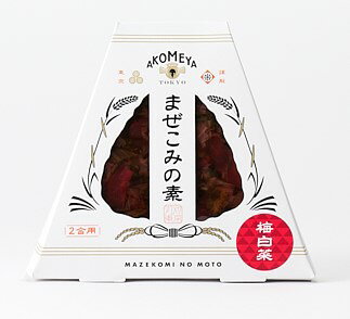 AKOMEYA まぜこみの素 梅白菜 2合用 内容量 2合用 原材料 白菜、果糖ぶどう糖液糖、しょうゆ、きゅうり、広島菜、梅酢、食塩／調味料（アミノ酸等）、香料、ラック色素、酸味料、（一部に小麦・大豆を含む） 商品説明 白菜に、きゅうり、広...