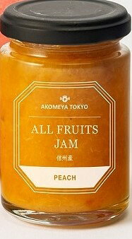 AKOMEYA 信州産オールフルーツジャム 白桃 140g 内容量 140g 原材料 桃（長野県産）/りんご濃縮果汁/レモン果汁 商品説明 信州産の旬の時期に収穫され、素材本来の美味しさがぎゅっと詰まったフルーツをふんだんに使用し、砂糖を使...