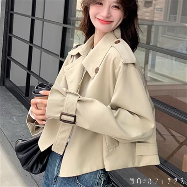 アウター ジャケット 羽織り チェスター トレンチ 袖あり 長袖 Vネック Aライン フレア ショート ベルト 薄手生地 かわいい 大人可愛い 大人女子 こなれ感 シンプル カジュアル 大人 上品 おしゃれ お洒落 ラフ コンサバ 無地 春...