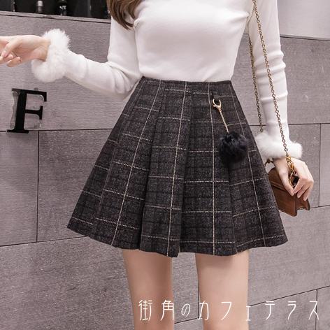 【送料無料】 キュロットスカート 5色 2種類 冬 フレア Aライン ミニ丈 ファスナー 厚手 ウール 無地 チェック柄 10代 20代 レディース 女性用 デート お出かけ お呼ばれ 休日 アウトドア お茶会 女子会 授業参観 誕生日会 ...