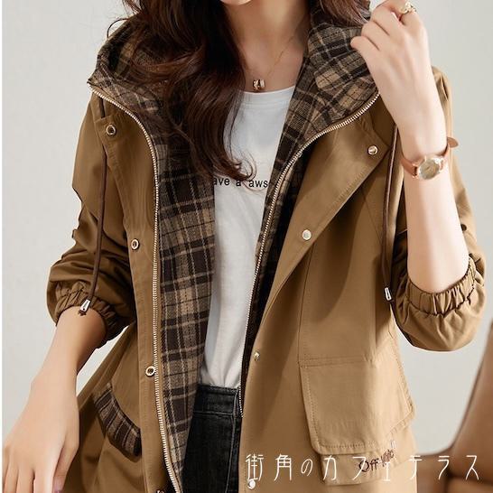 レディース アウター 防寒 羽織り ジャケット コート クルーネック シンプル カジュアル きれいめ フルジップ 大人かわいい 体型カバー 二の腕カバー スタイルアップ こなれ感 抜け感 キュート 長袖 アウトドア カーキ 20代 30代 ...