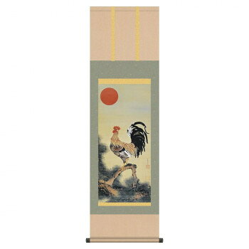 江戸時代の天才絵師「伊藤若冲」の名作を掛軸に表現しました。サイズ個装サイズ：6.5×53.4×6.5cm重量個装重量：540g素材・材質新絹本陶器(軸先)仕様表装品質十年間保証付生産国日本fk094igrjs