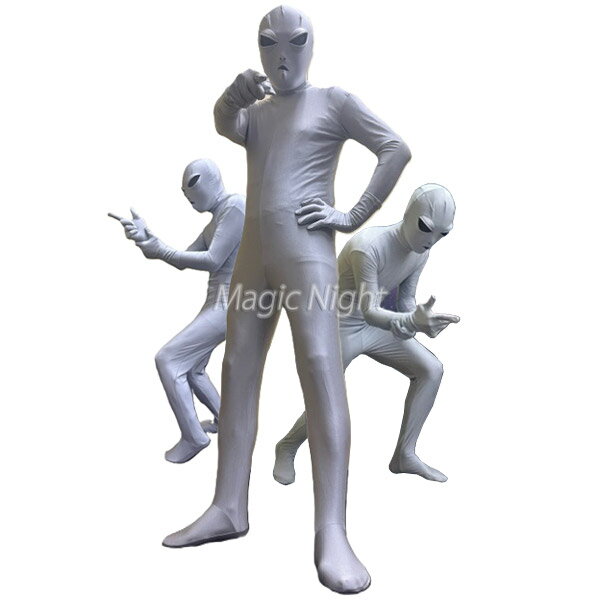 笑える全身タイツ「エイリアン」コスチュームです。 伸縮性があり、体にぴったりフィットします。 ◆詳細◆ セット内容：マスク・全身スーツ・グローブ・ 口鼻用シール 素材：ポリエステル、洗濯不可 メーカー：合同会社宴、中国製 ◆サイズ◆ 大人用...